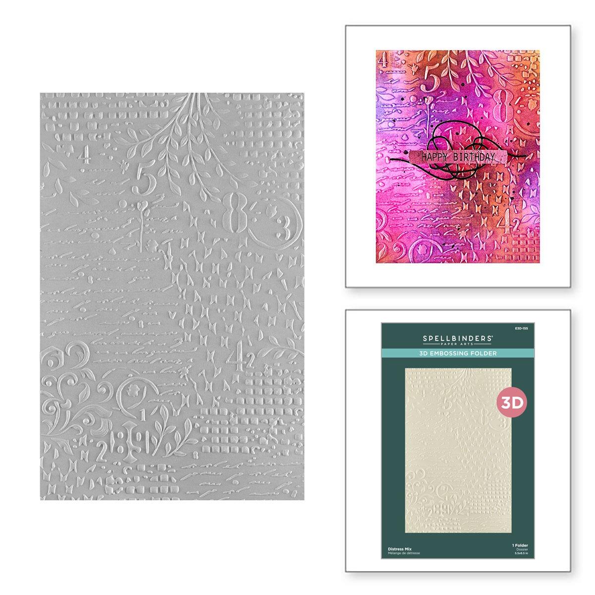 Spellbinders - Distress Mix 3D Embossing Folder from the Beautifully ...