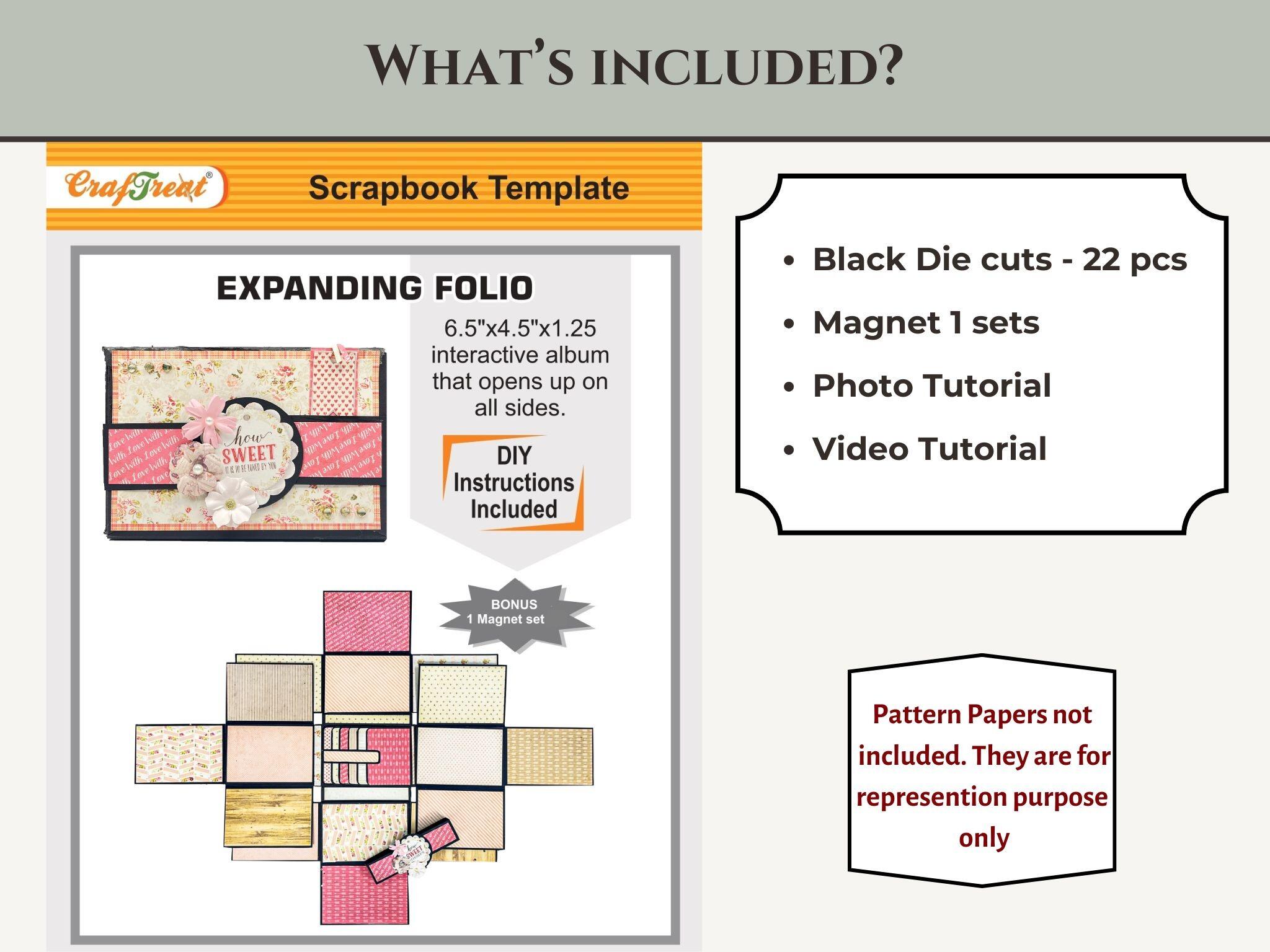 CrafTreat - Scrapbook Blank Precut Album Base - Expanding Folio - White