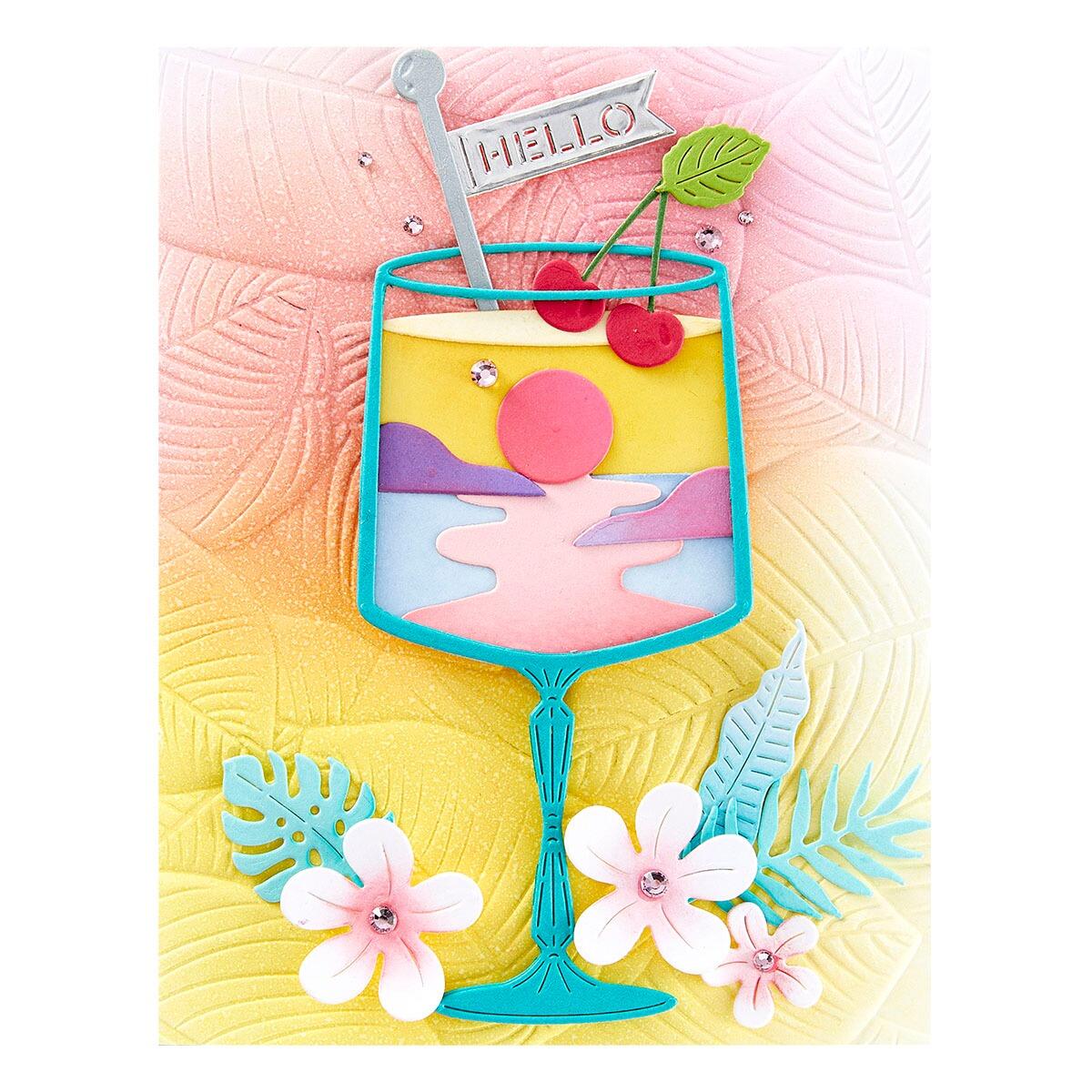 Spellbinders- Sunset in a Glass Etched Dies from the Happy Hour Collection