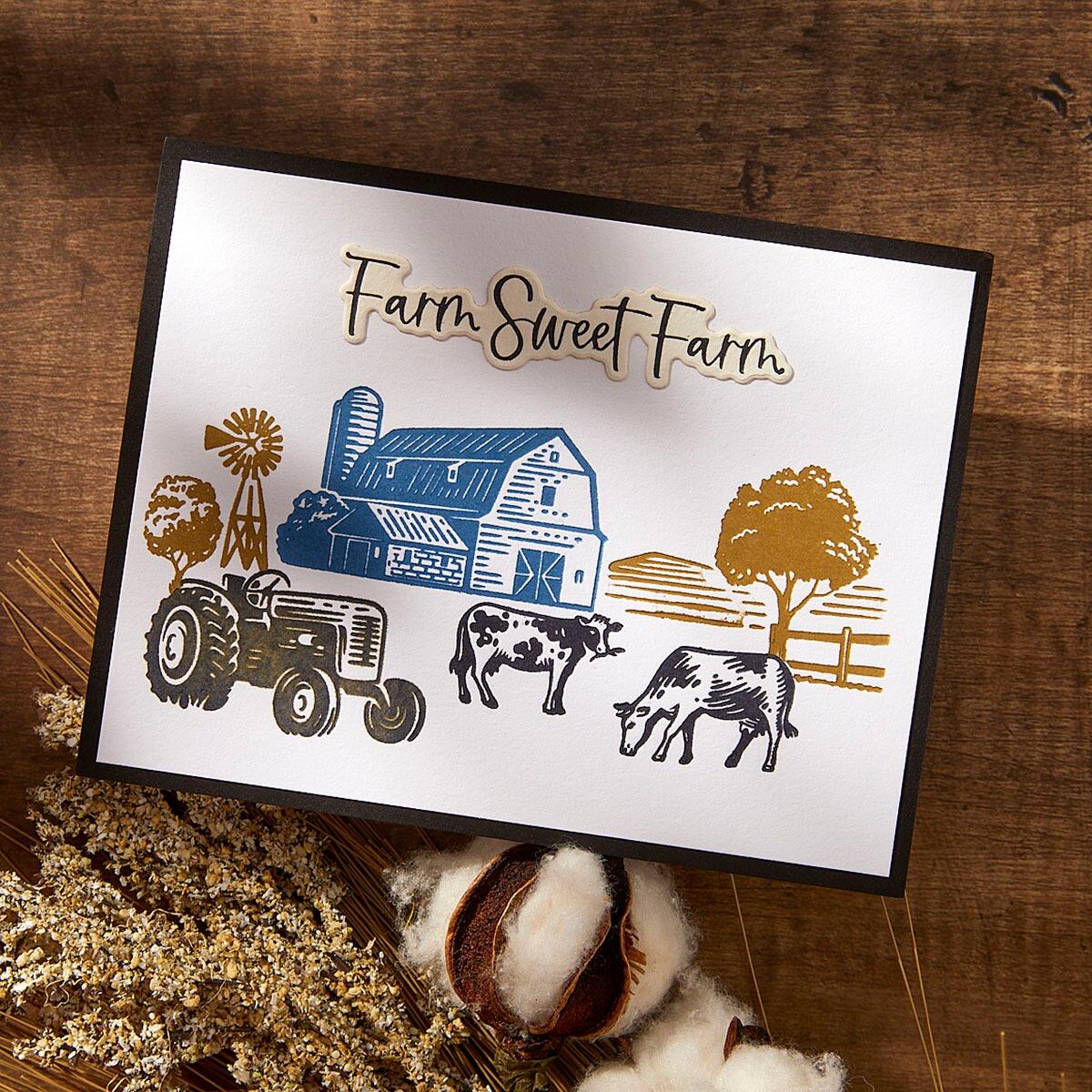 Spellbinders - Farm Sweet Farm Registration BetterPress Plate & Die Set ...