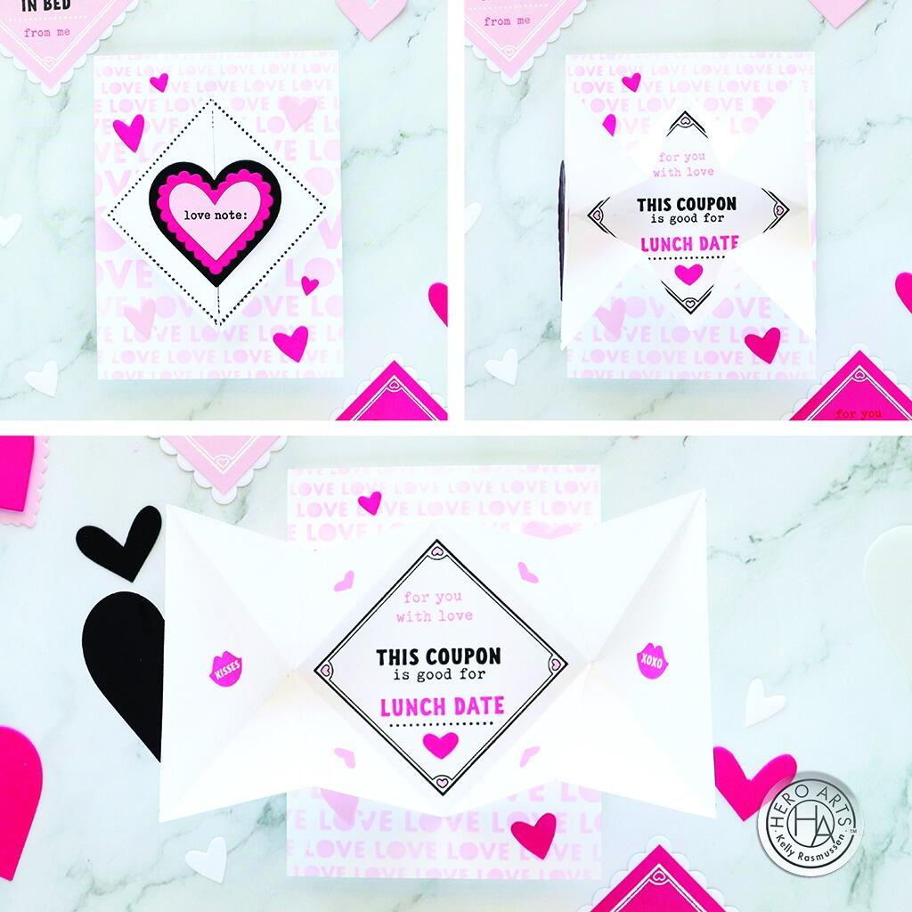 Hero Arts - Folded Love Note Fancy Dies from the Love Notes Collection