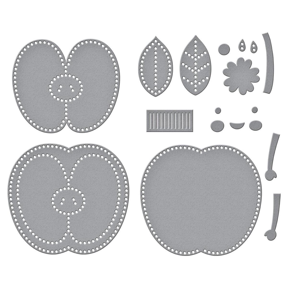 Spellbinders - Felt Cheeky Apple Etched Dies from the Summer Felt ...