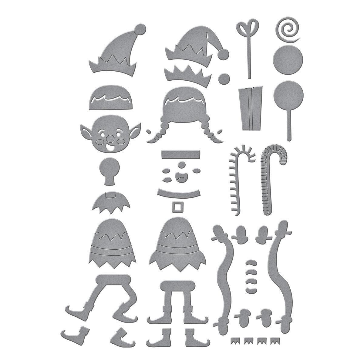 Spellbinders - Santa's Elves Etched Dies from the North Pole Friends ...