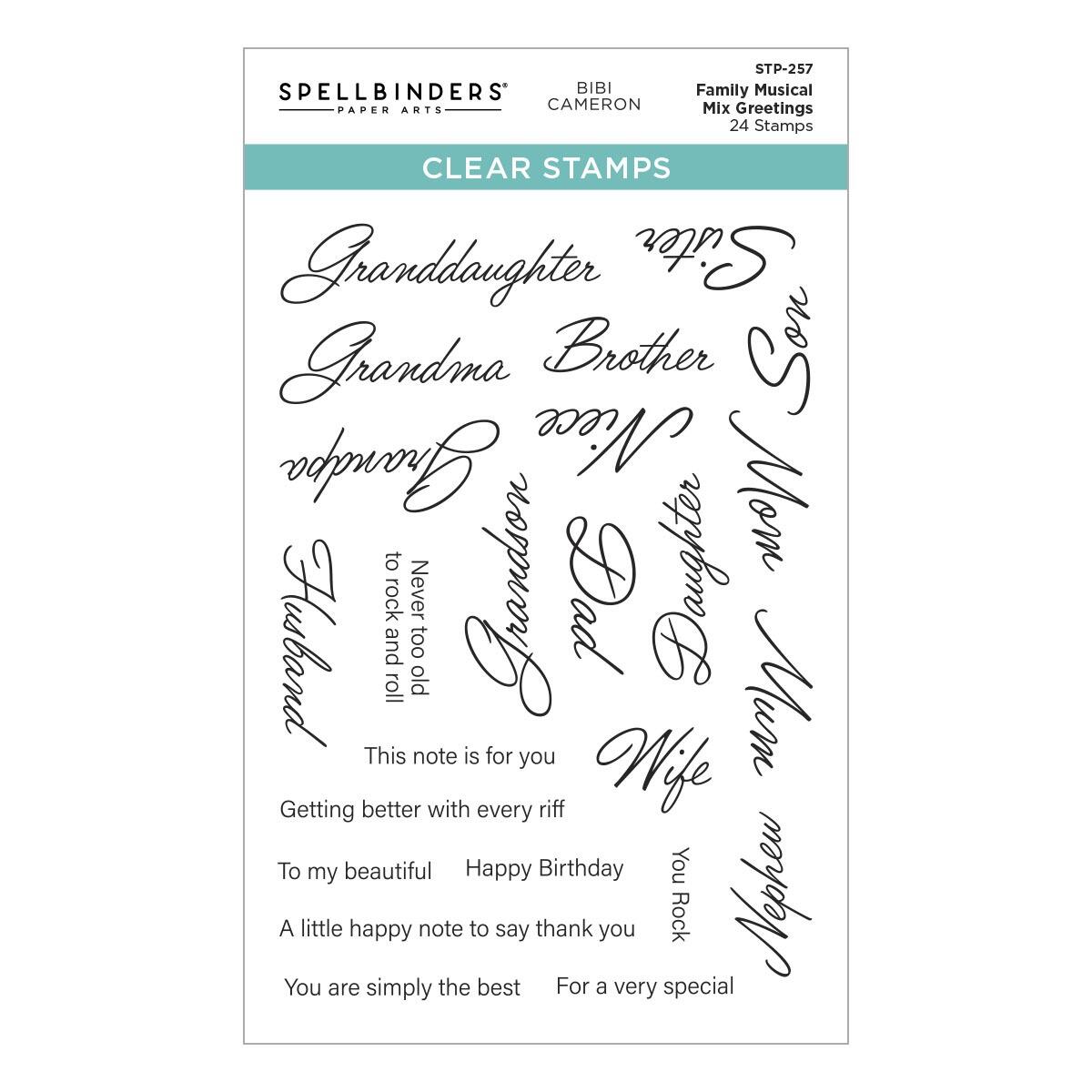 Spellbinders - Family Musical Mix Greetings Clear Stamp Set from the ...