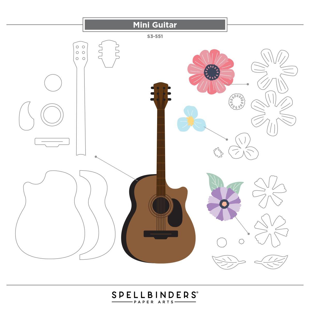 Spellbinders - Mini Guitar Etched Dies from the Bibi's Musical Notes ...