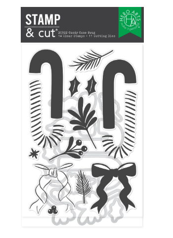 Hero Arts - Candy Cane Swag Stamp & Cut Set from the Candy Cane Season ...