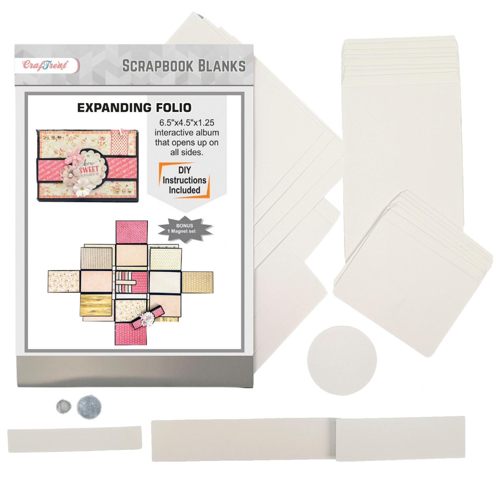 CrafTreat - Scrapbook Blank Precut Album Base - Expanding Folio - White