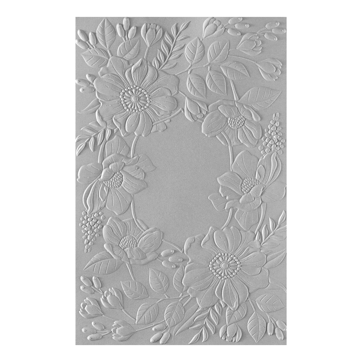 Spellbinders - Fresh Picked Floral Frame 3D Embossing Folder from the ...