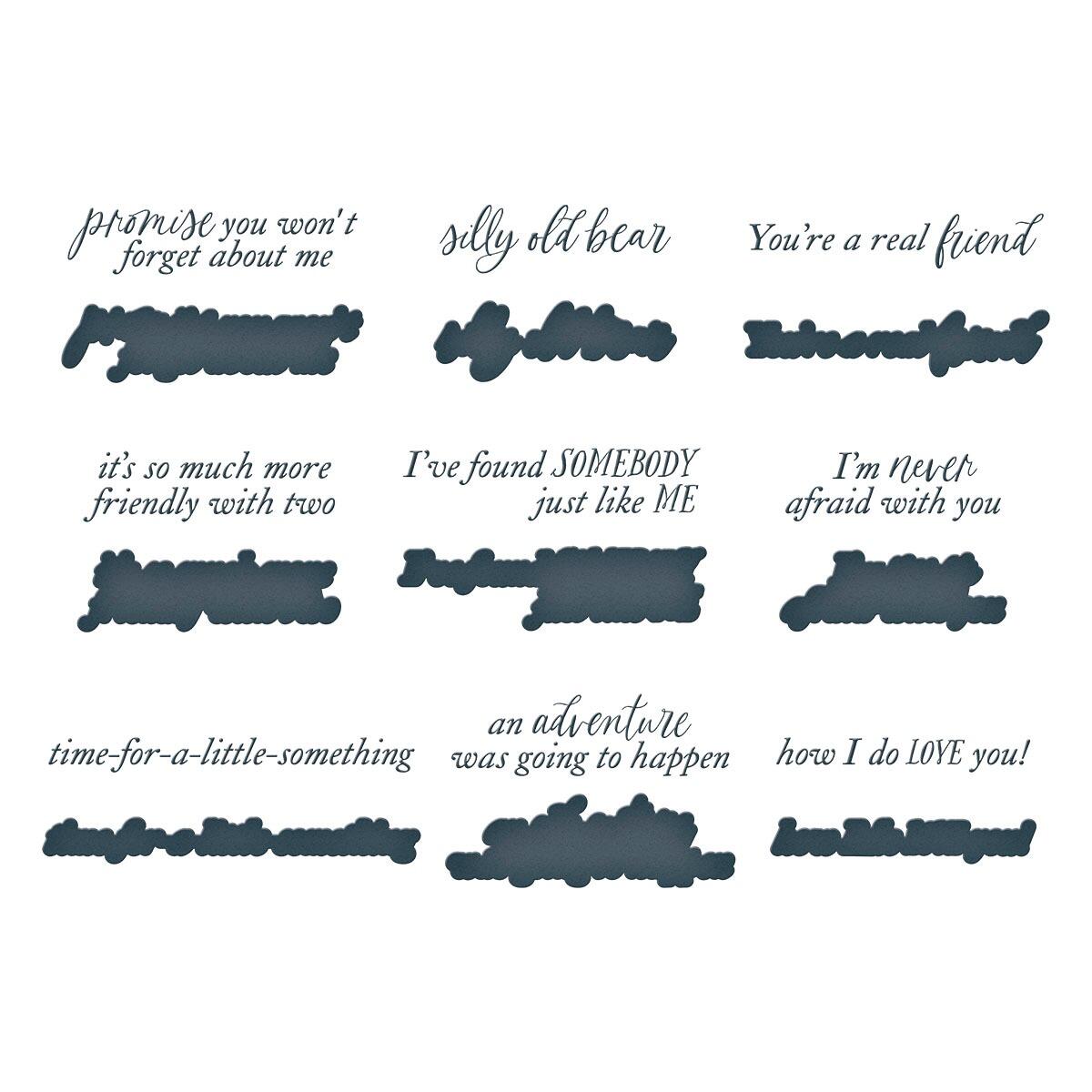 Spellbinders - Silly Old Bear Sentiments Press Plate & Die Set from the ...