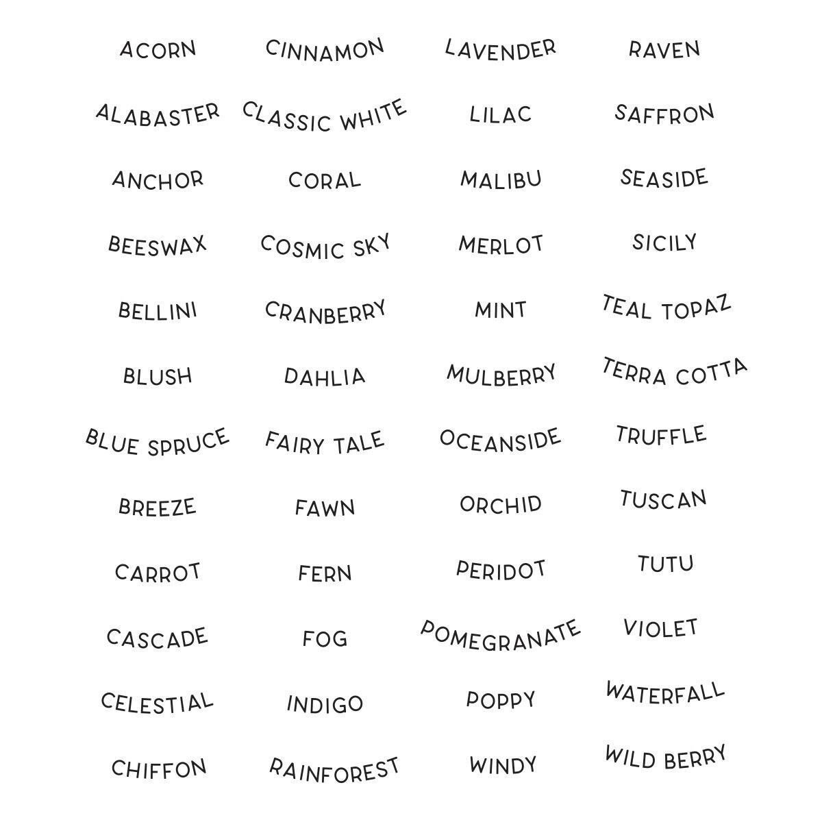 Spellbinders - Color Swatch Names Clear Stamp Set from the ColorWheel ...