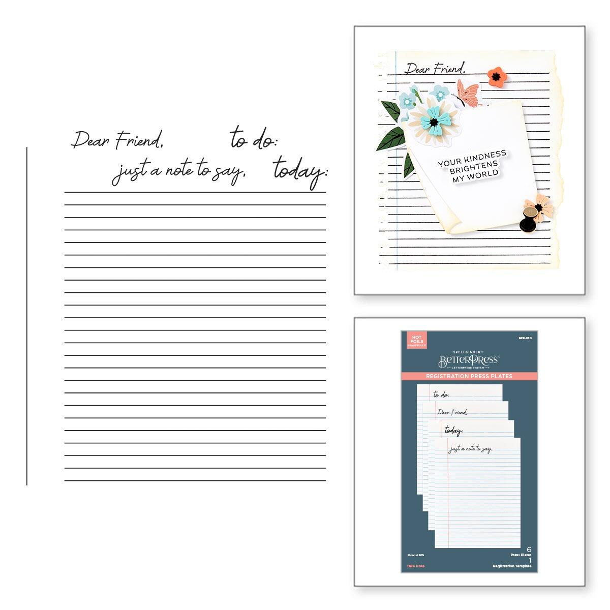 Spellbinders - Take Note Registration Press Plates from the Take Note ...