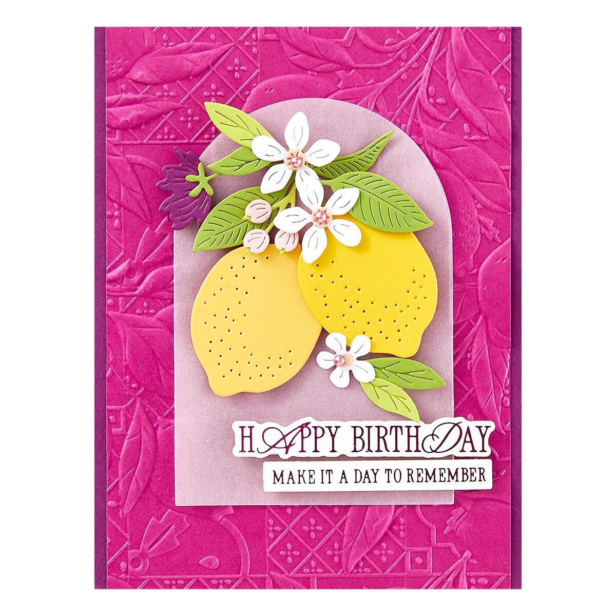 Spellbinders - Lemon Fresco 3D Embossing Folder from the La Dolce Vita ...