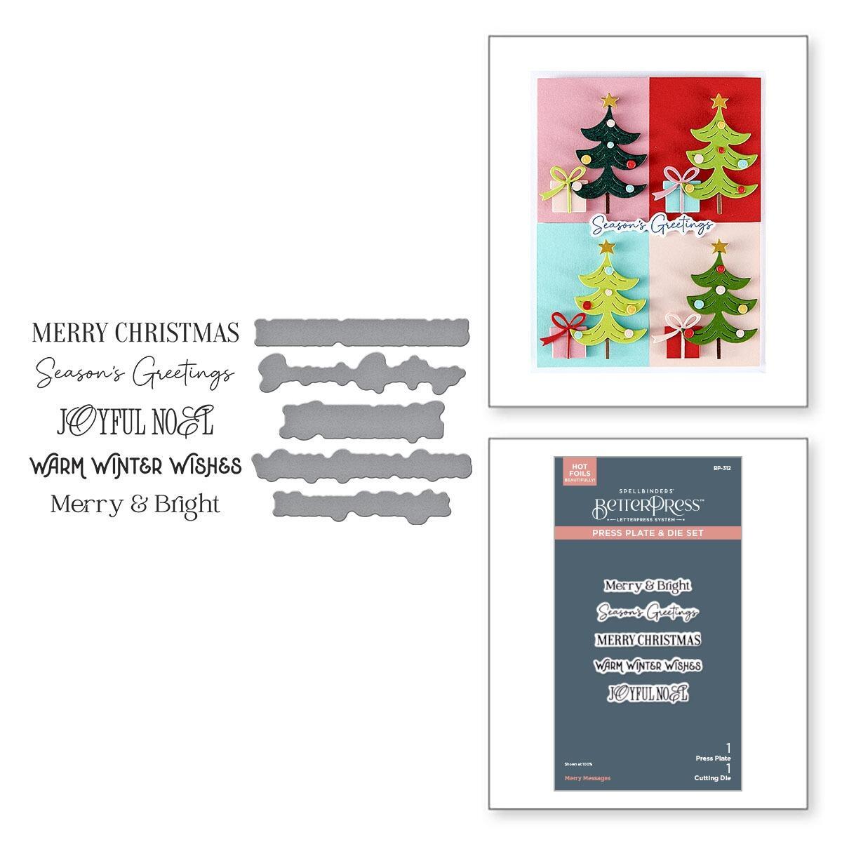 Spellbinders - Merry Messages Plate & Die Set from the Wonderland ...