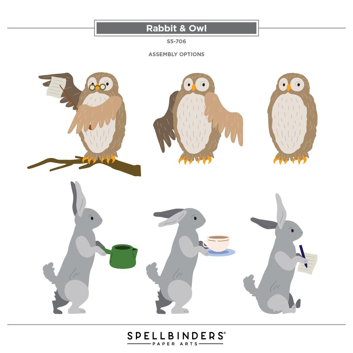 Spellbinders - Rabbit & Owl Etched Dies from the Say Cheese Classic ...