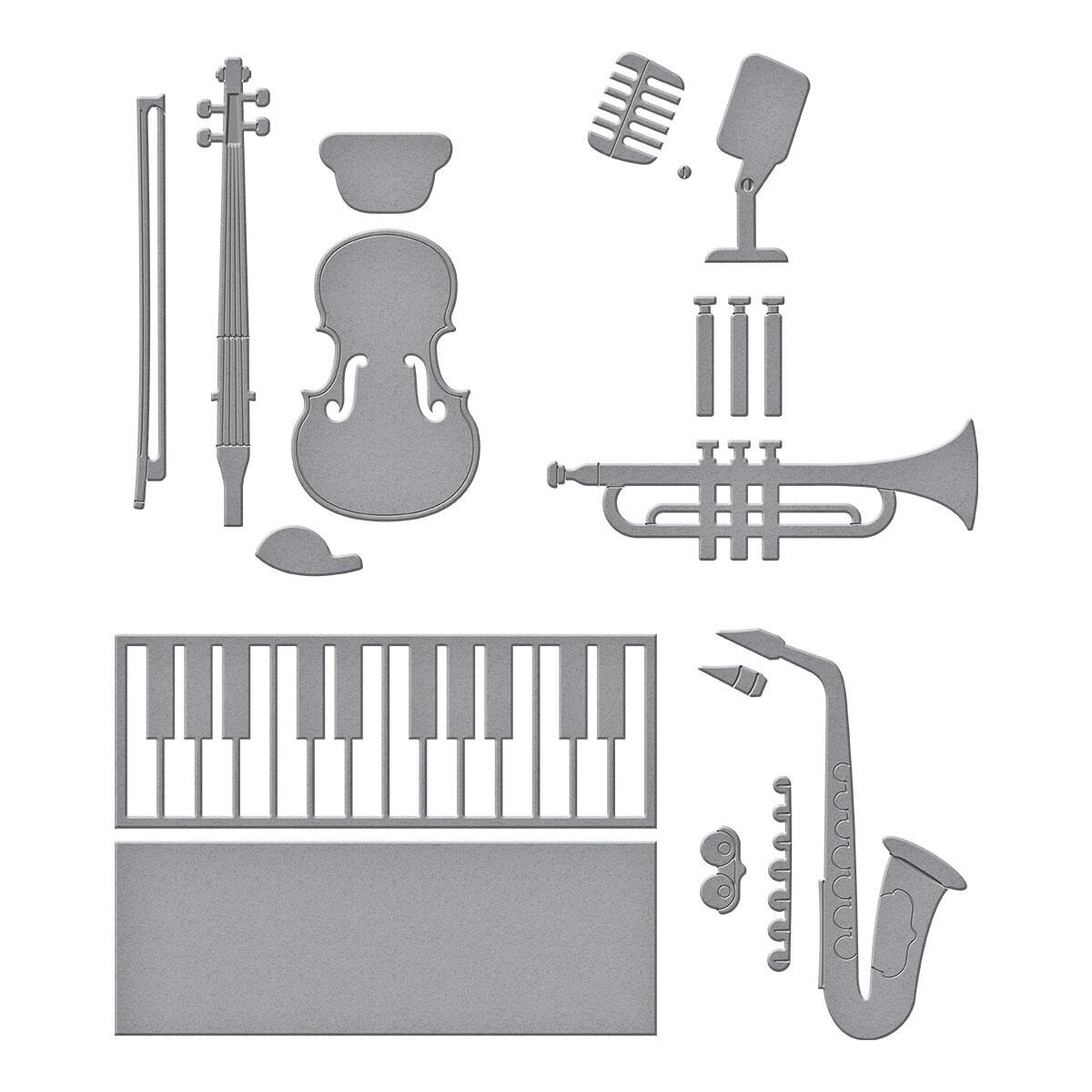 Spellbinders - Mini Musical Instruments Etched Dies from the Bibi's ...