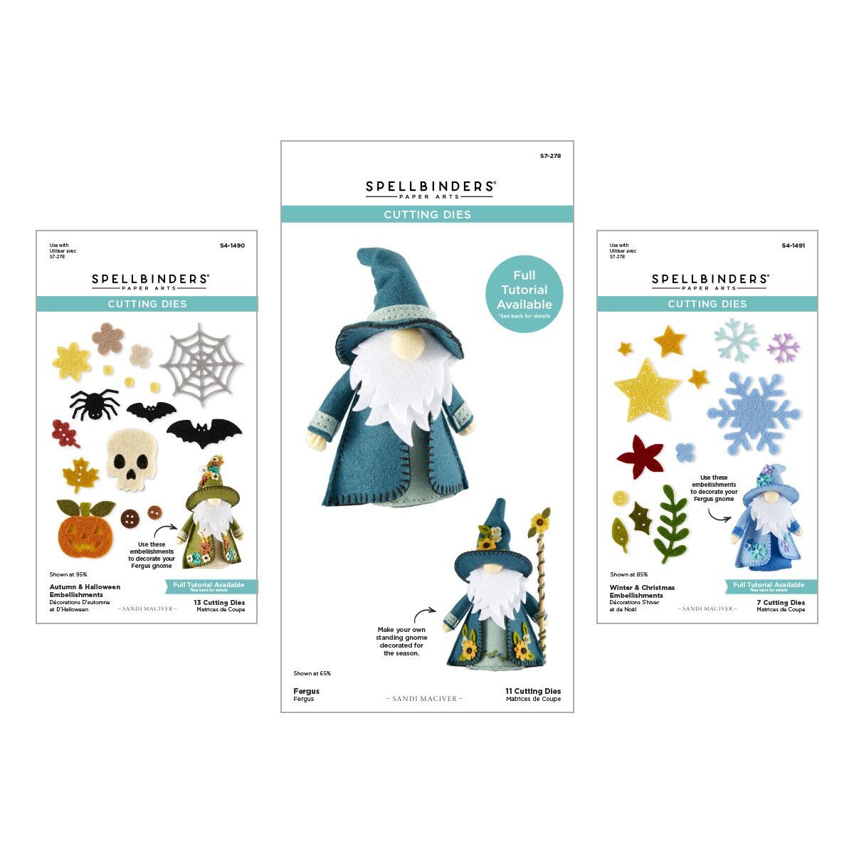 Spellbinders - Fergus 3D Felt Decor Die Collection Bundle from the 3D ...