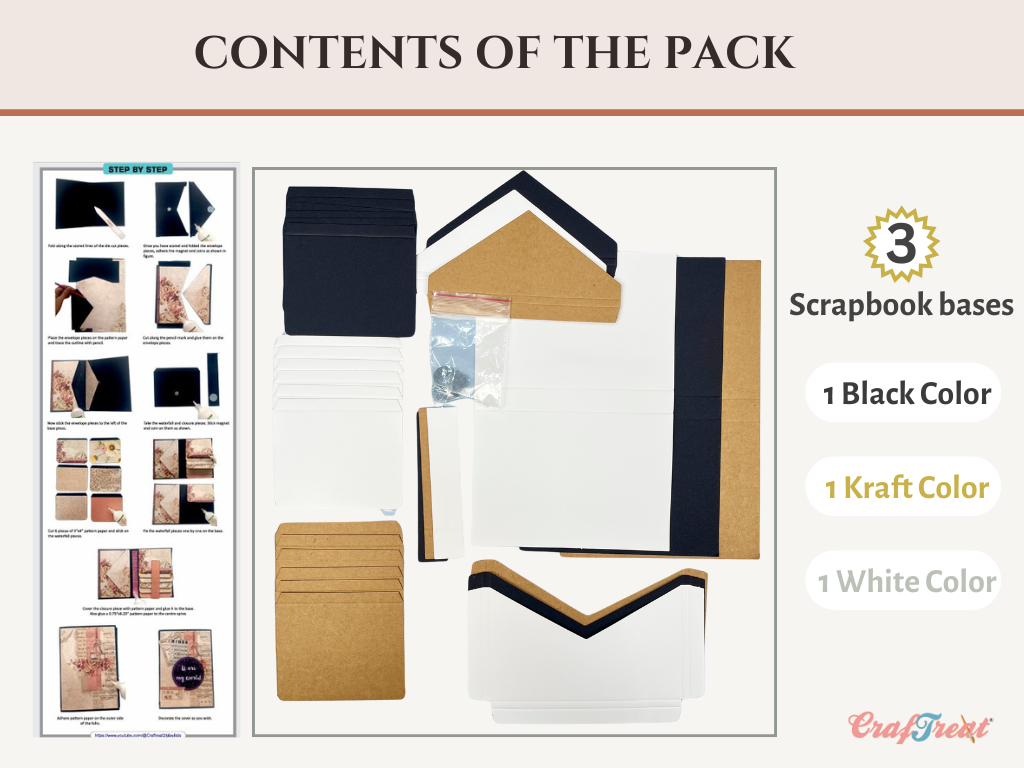 CrafTreat - Scrapbook Blank Quick Folio - Envelope Pocket Folio - Black ...