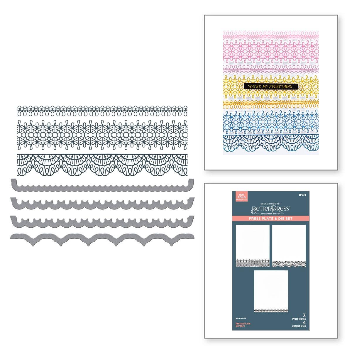 Spellbinders - Pressed Lace Borders Press Plate & Die Set from the ...
