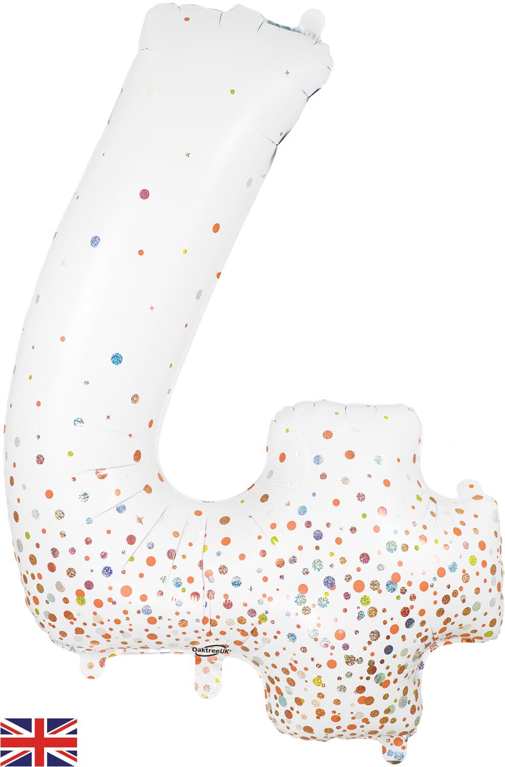 Oaktree 34" Number Balloons Sparkling Fizz Holographic Rose Gold ~AGES~