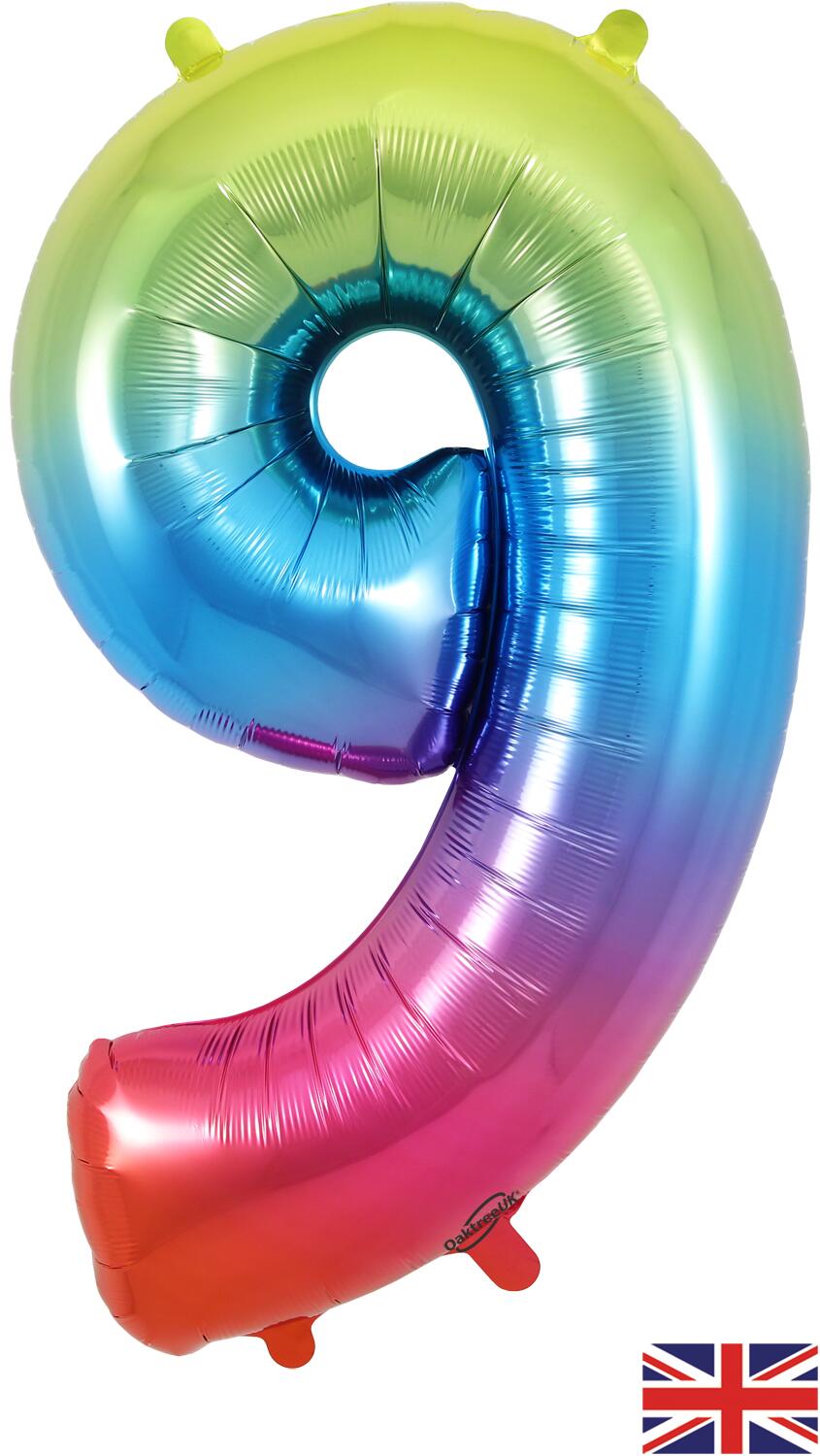 Oaktree 34" Number Balloons Rainbow ~AGES~