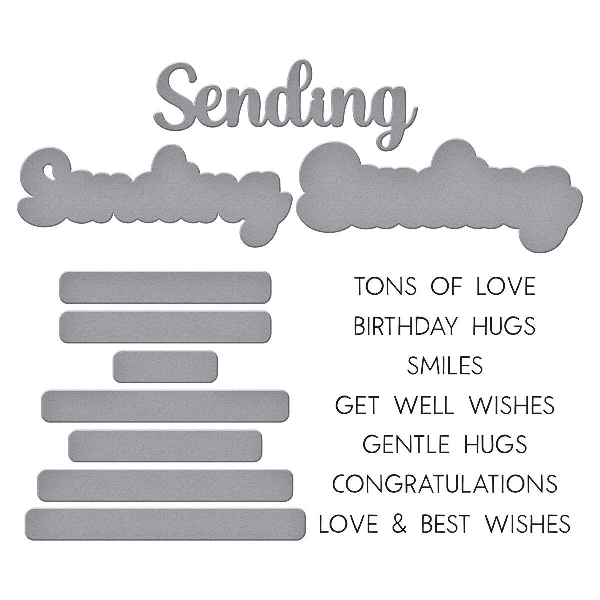Spellbinders - Sending Smiles Sentiments Clear Stamp & Die Set from the ...