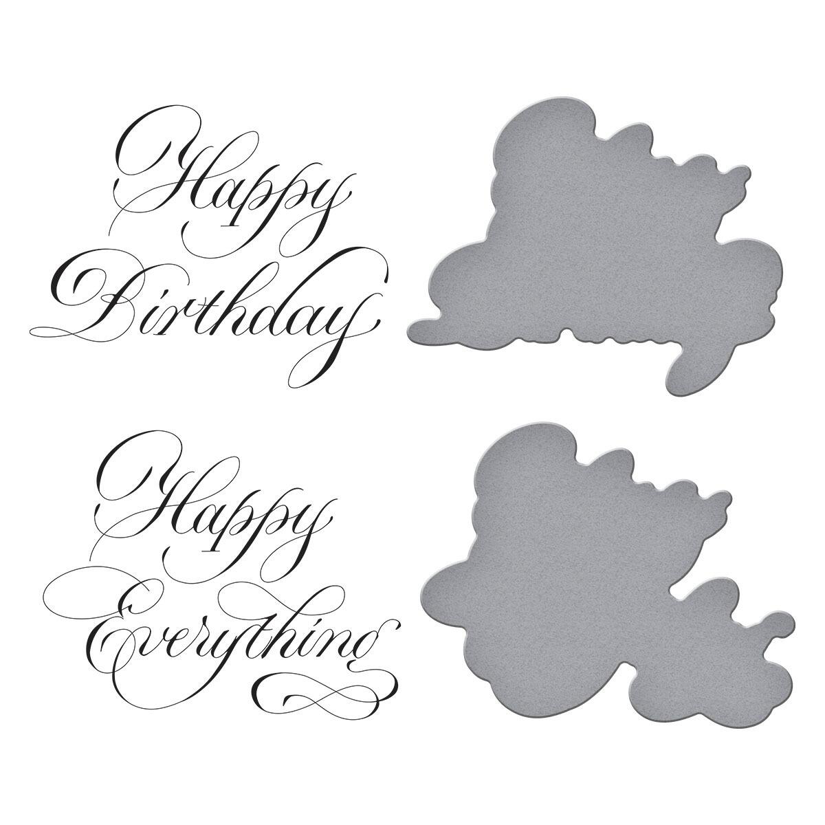 Spellbinders - Copperplate Happy Birthday and Everything BetterPress ...