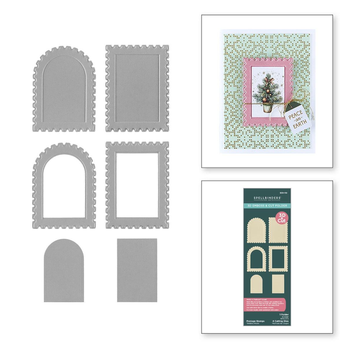 Spellbinders - Postage Stamps 3D Emboss & Cut Folder from the Holiday ...
