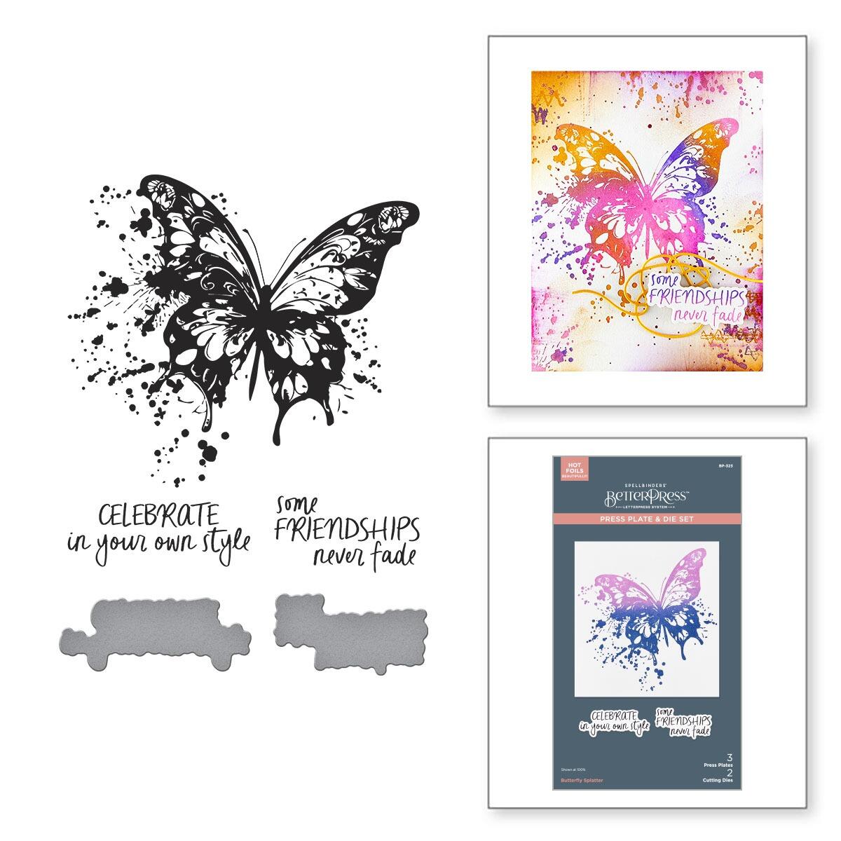 Spellbinders - Butterfly Splatter BetterPress Plate & Die Set from the ...