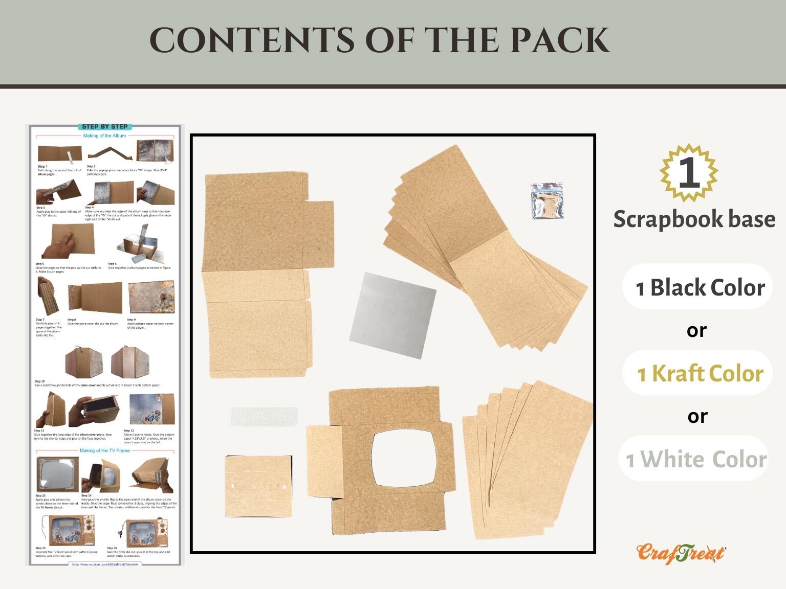 CrafTreat - Scrapbook Blank Precut Album Base - TV Pop Up Mini Album ...