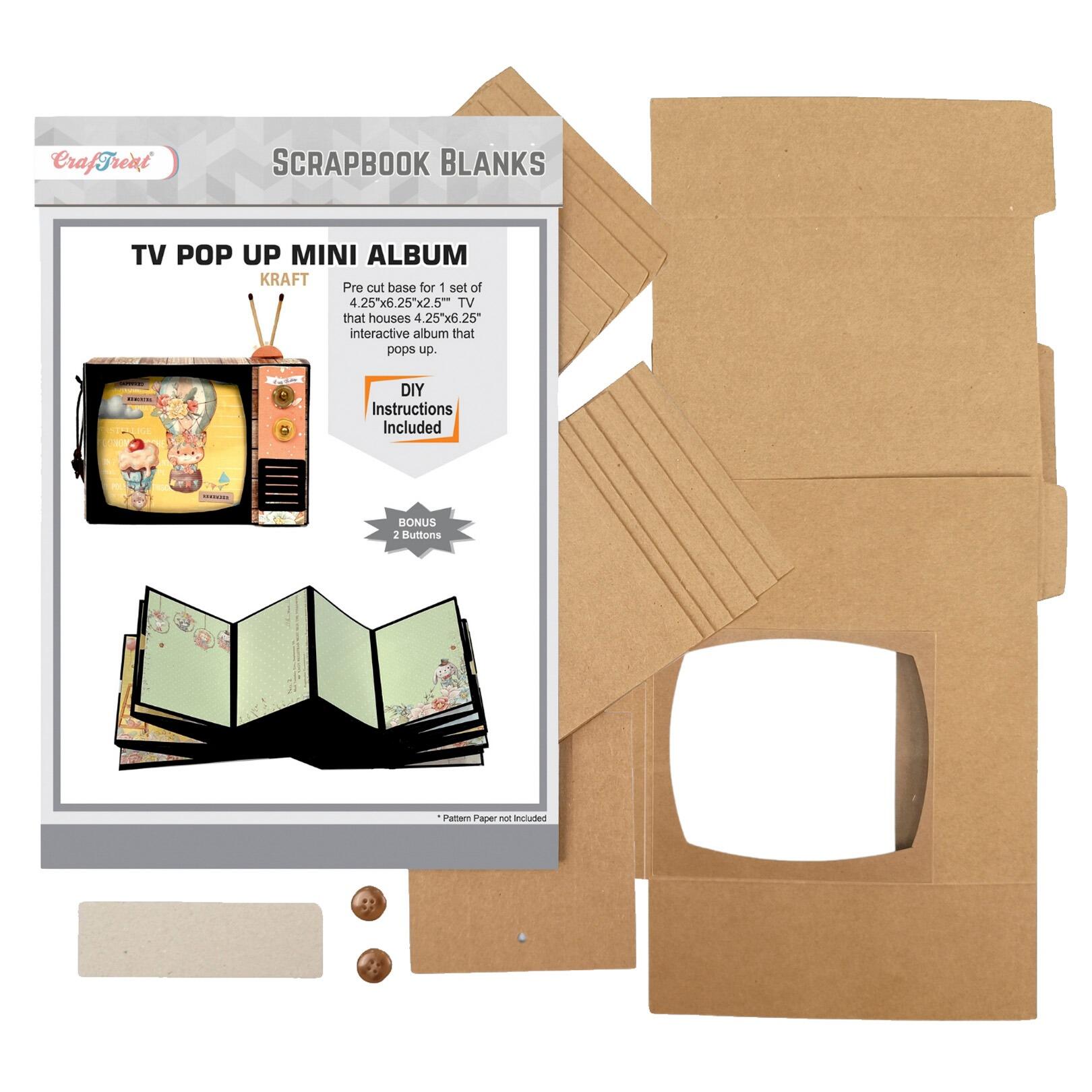 CrafTreat - Scrapbook Blank Precut Album Base - TV Pop Up Mini Album ...