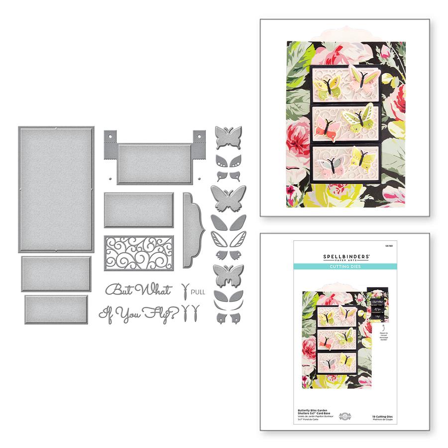 Spellbinders - Butterfly Bliss Garden Shutters 5 x 7" Card Base Etched ...