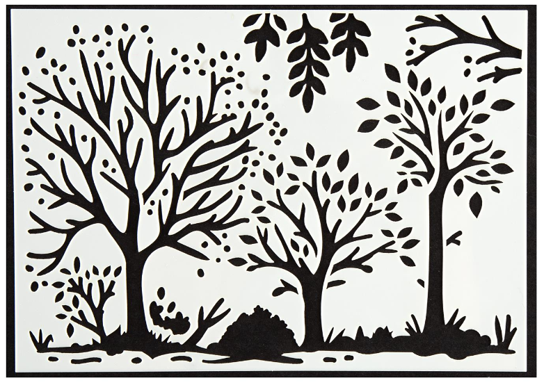 Lavender Lane Woodland Scene Stencil
