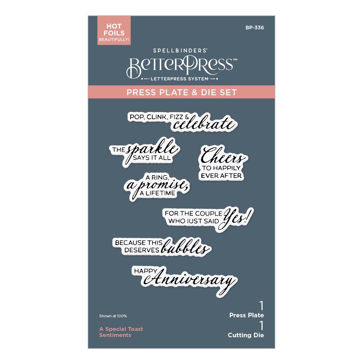 Spellbinders - Happier Hour BetterPress Sentiments Bundle