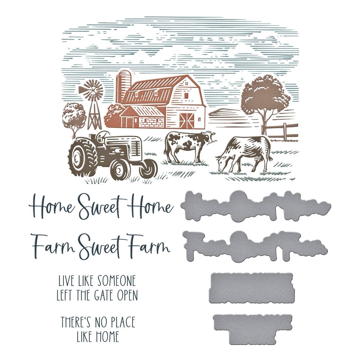 Spellbinders - Farm Sweet Farm Registration BetterPress Plate & Die Set ...