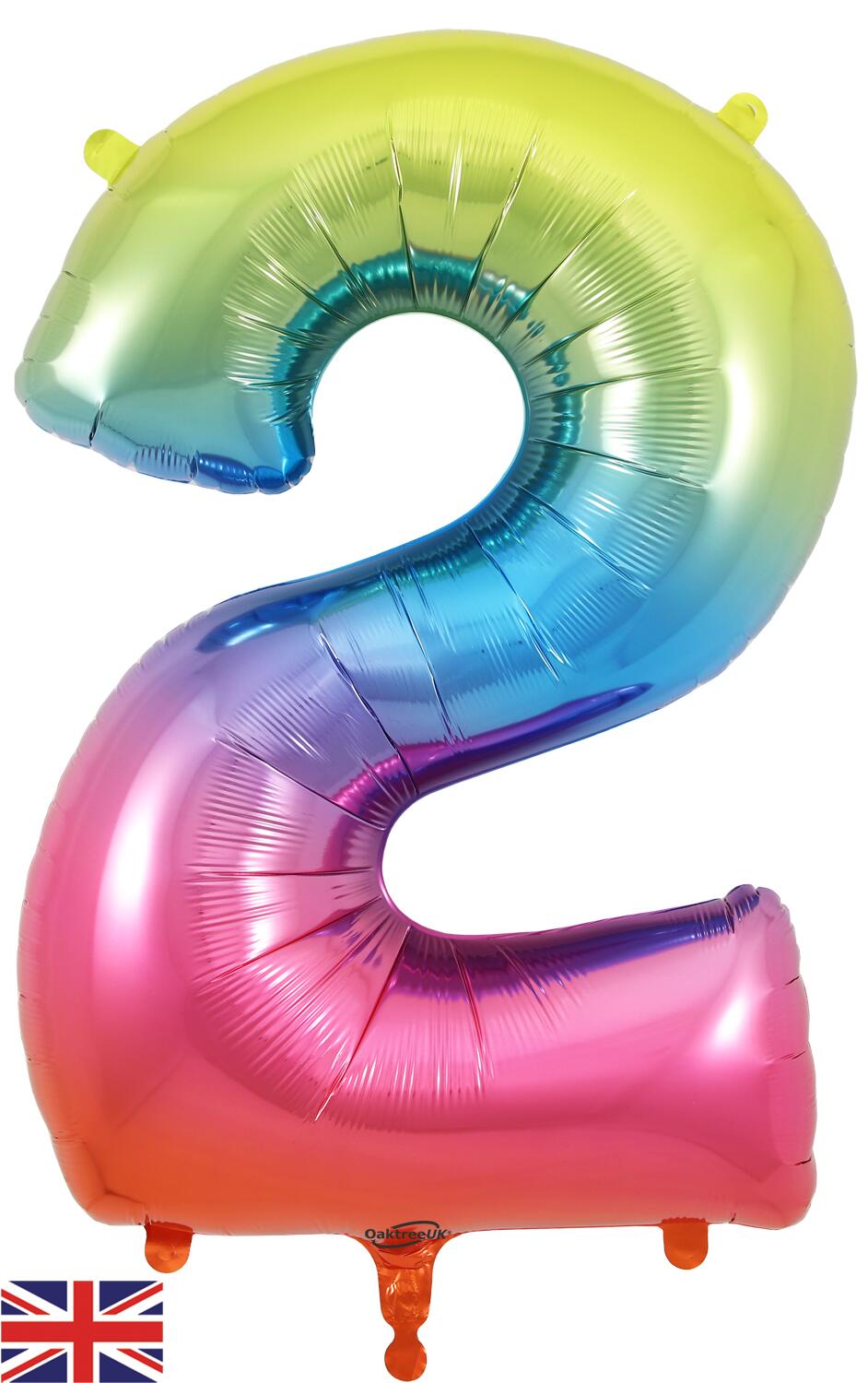 Oaktree 34" Number Balloons Rainbow ~AGES~