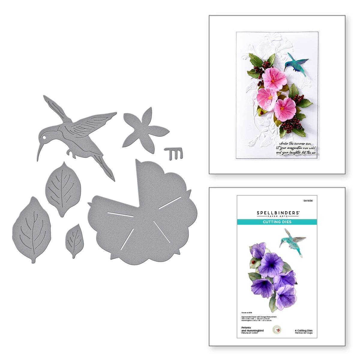 Spellbinders - Petunia and Hummingbird Etched Dies from the Summer ...