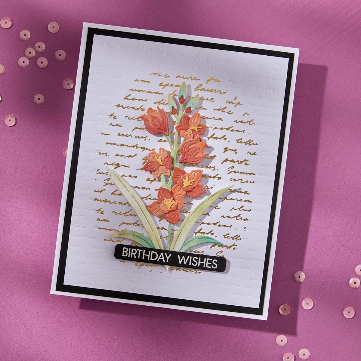 Spellbinders - Script Text BetterPress Plate from the Wildflowers ...
