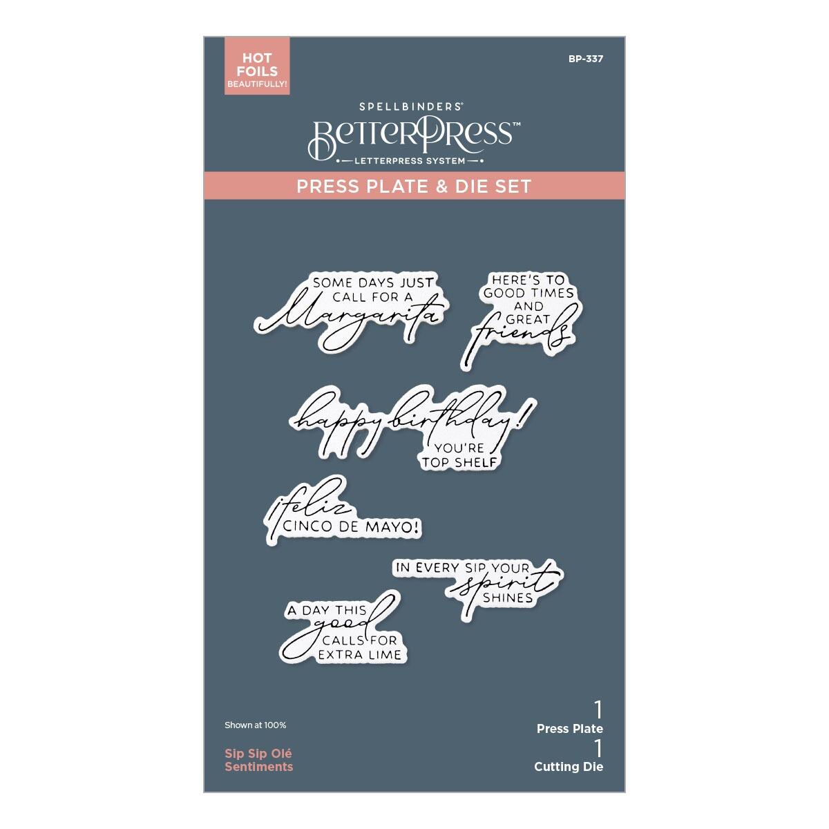 Spellbinders - Happier Hour BetterPress Sentiments Bundle