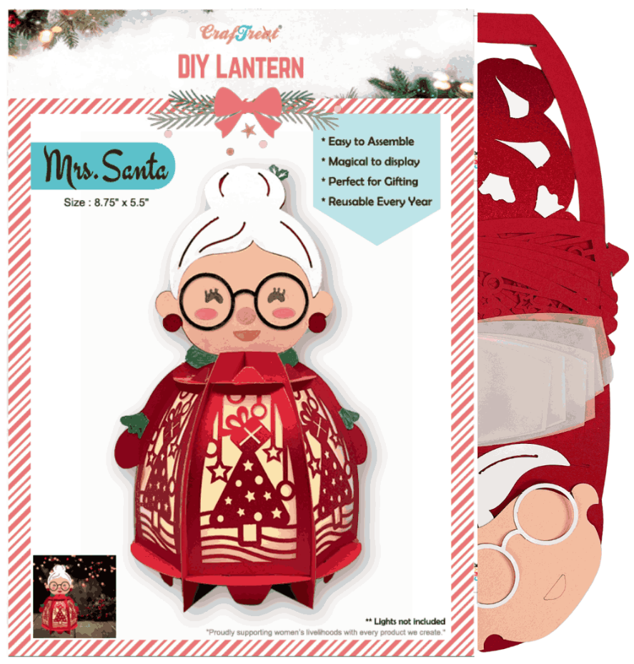 CrafTreat - Mrs. Santa Paper Lantern Kit