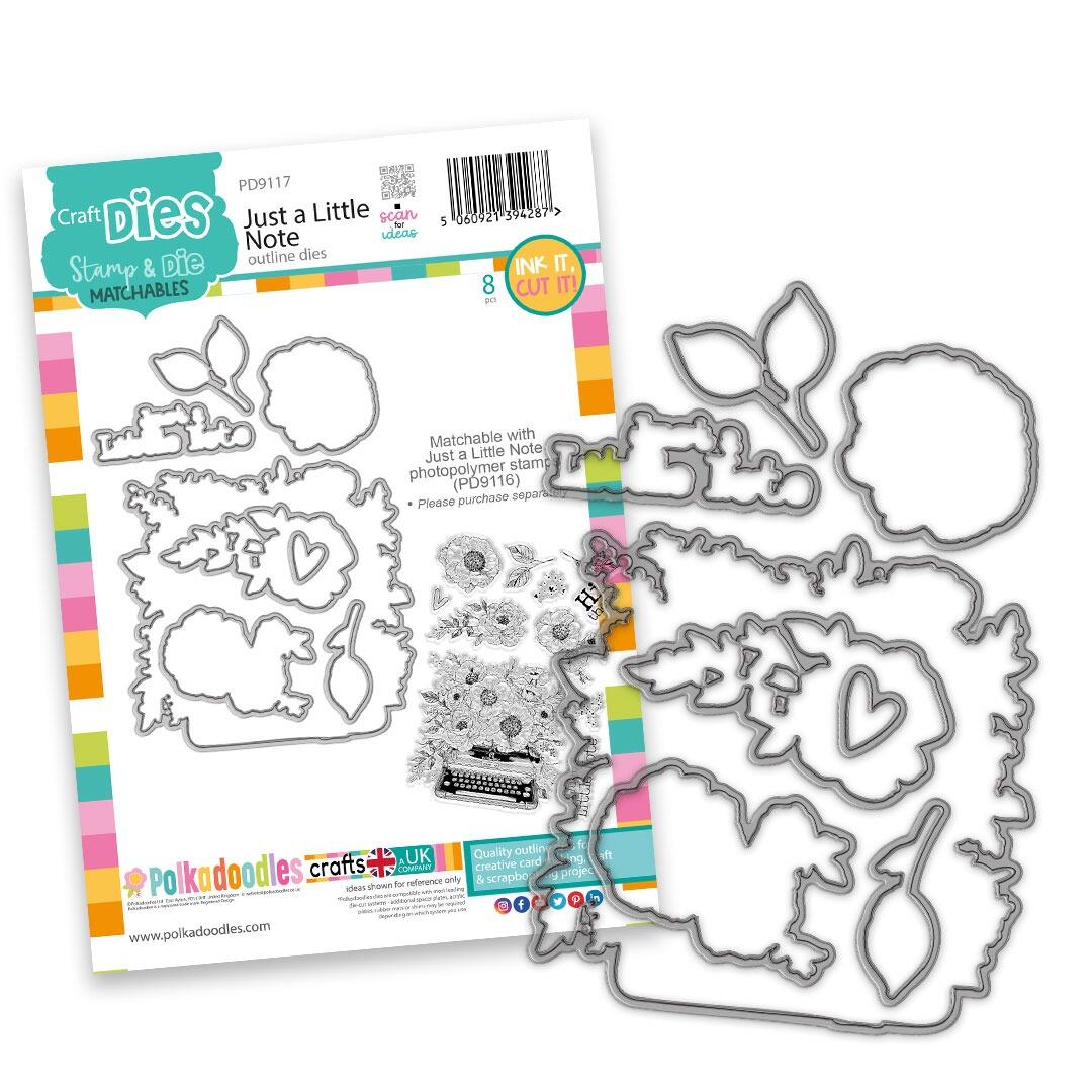 Polkadoodles - Just a little Note outline Dies