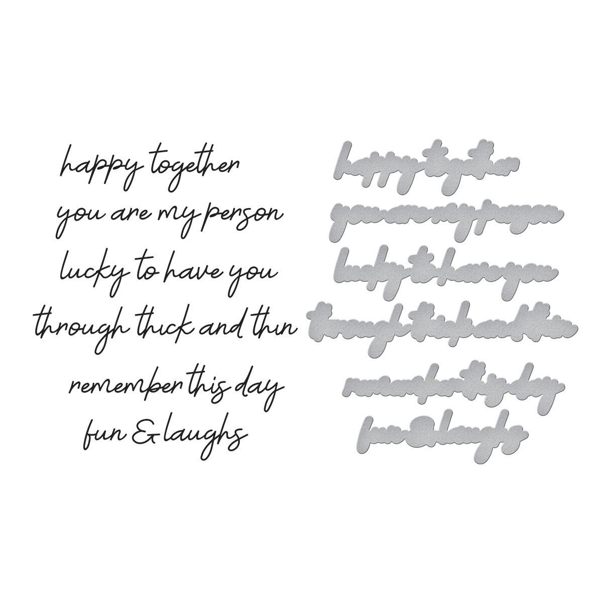 Spellbinders- Friends Sentiments Press Plate & Die Set from the ...