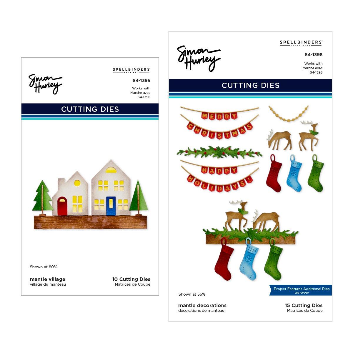 Spellbinders - Mantle Village and Decorations Etched Dies Bundle from ...