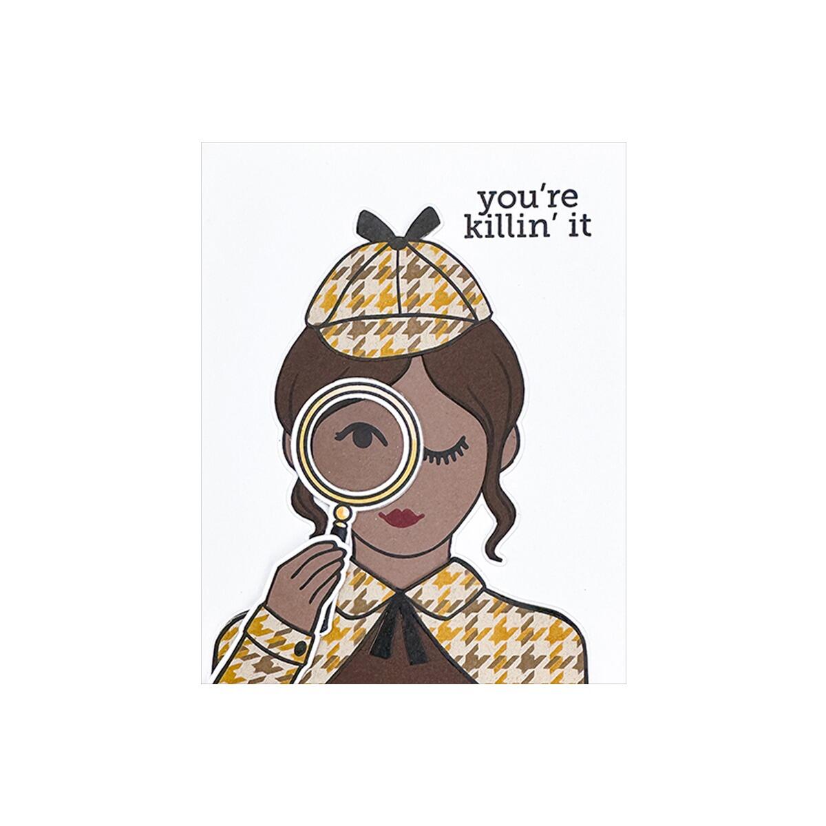 Hero Arts - Miss Detective Stamp & Cut Set from the Case Closed Collection
