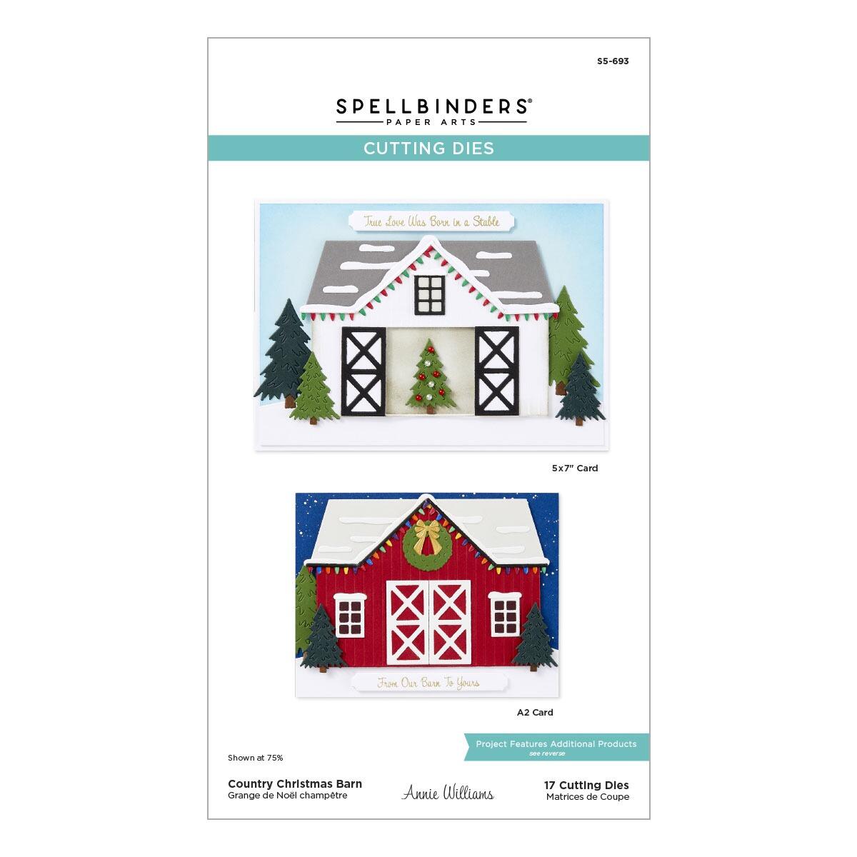 Spellbinders - Country Christmas Barn Etched Dies from the Country ...