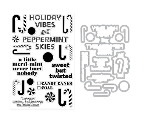 Hero Arts - A Little Merri-Mint Stamp & Cut Set from the Candy Cane ...