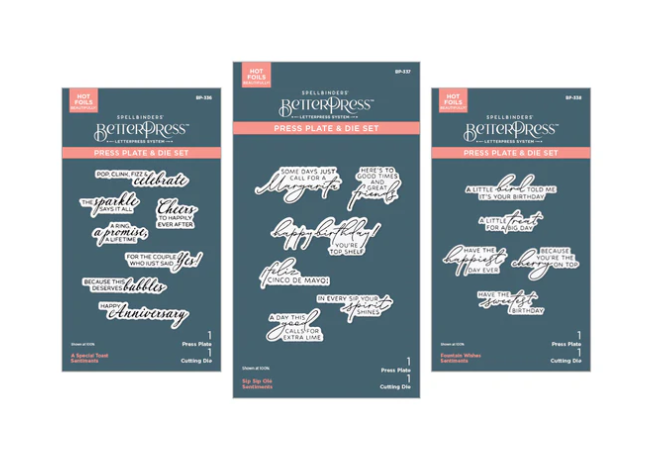 Spellbinders - Happier Hour BetterPress Sentiments Bundle