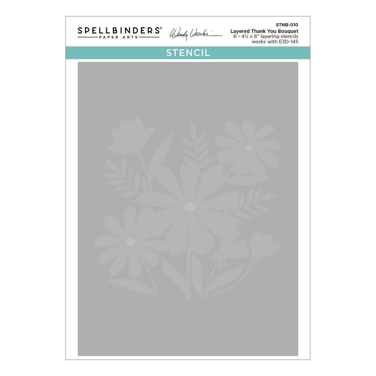 Spellbinders - Thank You Bouquet 3D Folder and Stencil Bundle from the Tabbed Classics Collection by