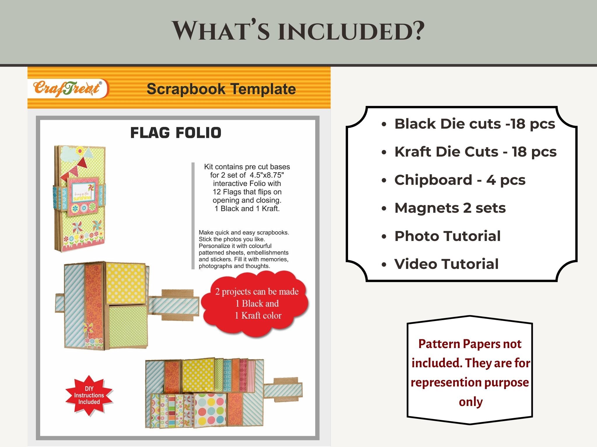 CrafTreat - Flag Folio Scrapbook Templates ? 2 Interactive Flip & Swing ...