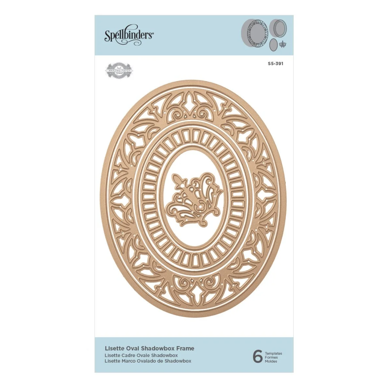 Spellbinders - Shapeabilities - Lisette Oval Shadowbox Frame Etched Die ...