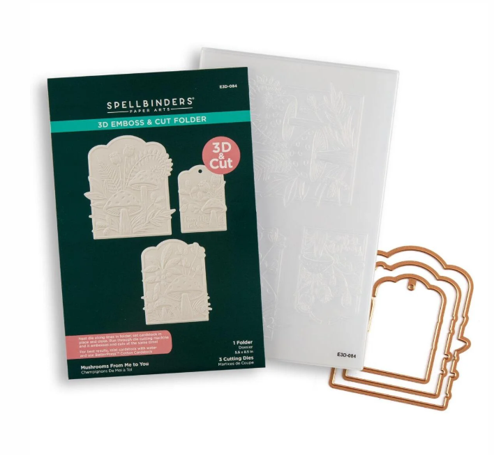Spellbinders - Mushrooms From Me to You 3D Emboss & Cut Folder from the Sealed 3D Botanicals Collect